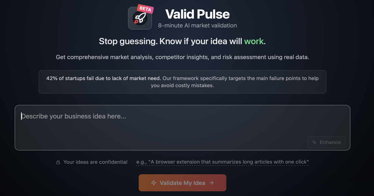 Valid Pulse - Your Business Idea Validator